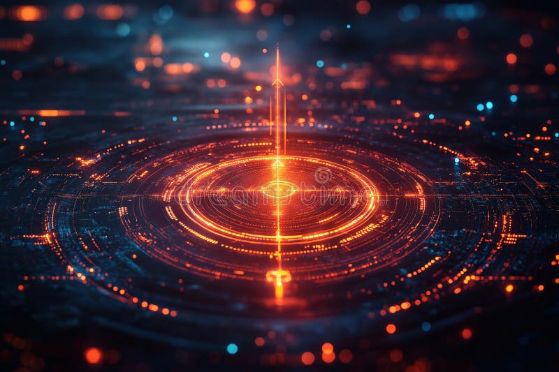 Dynamic Digital Energy Pattern Glowing in Vibrant Hues at Night Stock ...