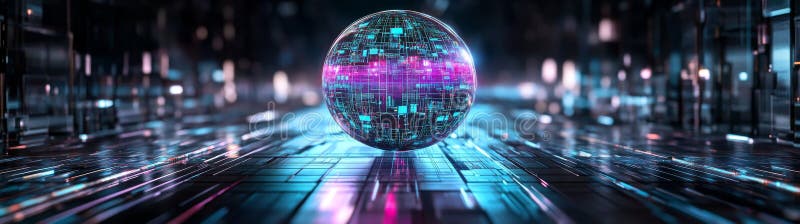 A Dynamic Digital Environment Highlighted by a Bright Sphere in the ...