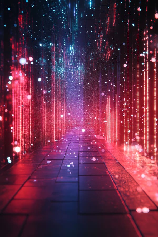 Dynamic Digital Flow Animation with Vibrant Colors and Realistic Light ...