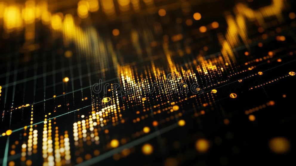 Dynamic Digital Graph Charting Rise and Fall Trends in Data Stock ...