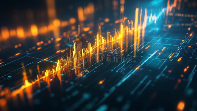 Dynamic Digital Graph Illustrating the Rise and Fall of Trends Stock ...