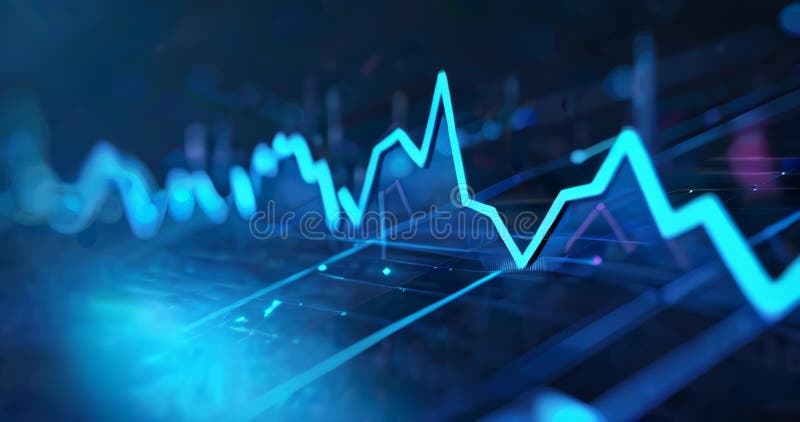 Dynamic Digital Graph Lines on a Screen Showcasing Trends and Data ...