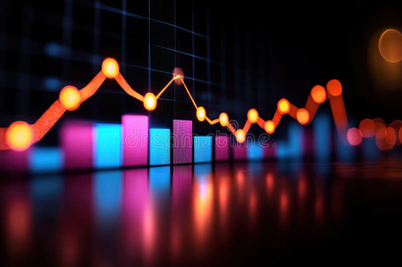 Dynamic Digital Graph with Vibrant Colors and Motion Blur, Showcasing ...