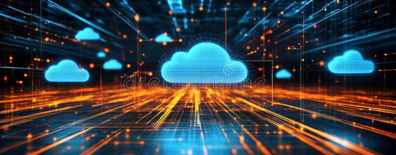 A Dynamic Digital Graphic of Colorful Clouds and Lines, Illustrating ...