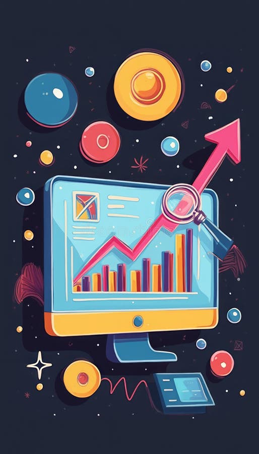 Dynamic Digital Growth Chart on a Computer Screen Stock Image - Image ...
