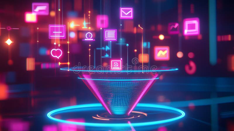 Dynamic Digital Interface: Futuristic Neon Technology Design ...