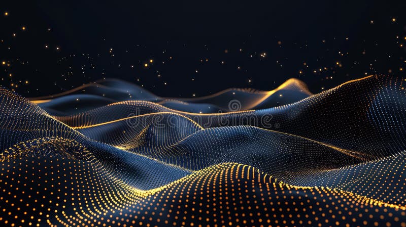 Futuristic Digital Waveform Background with Glowing Particles for a ...