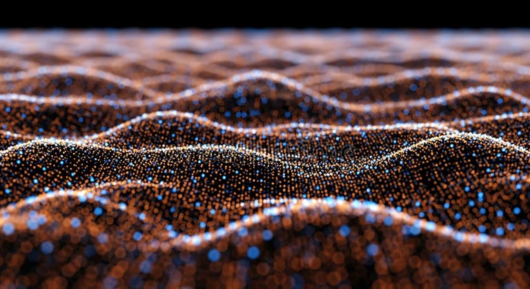 A Dynamic Digital Landscape Featuring a Wavy, Undulating Surface ...