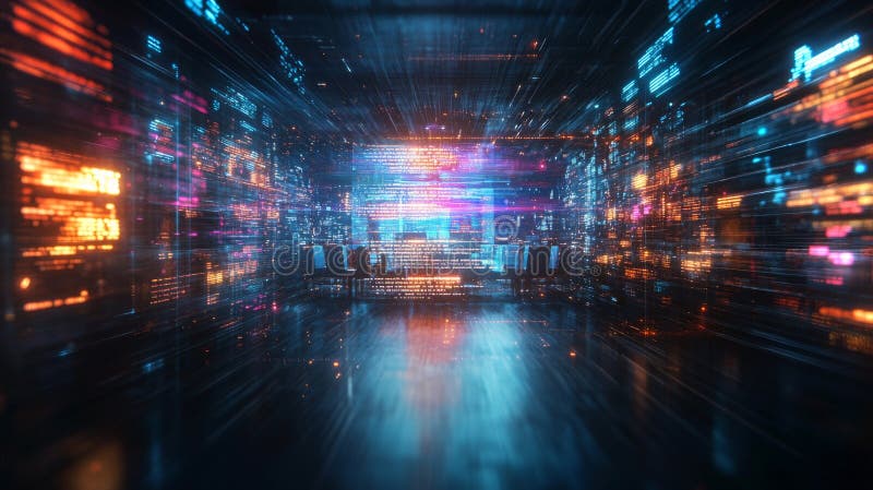 Dynamic Digital Landscape Showcasing Advanced Technology in High ...