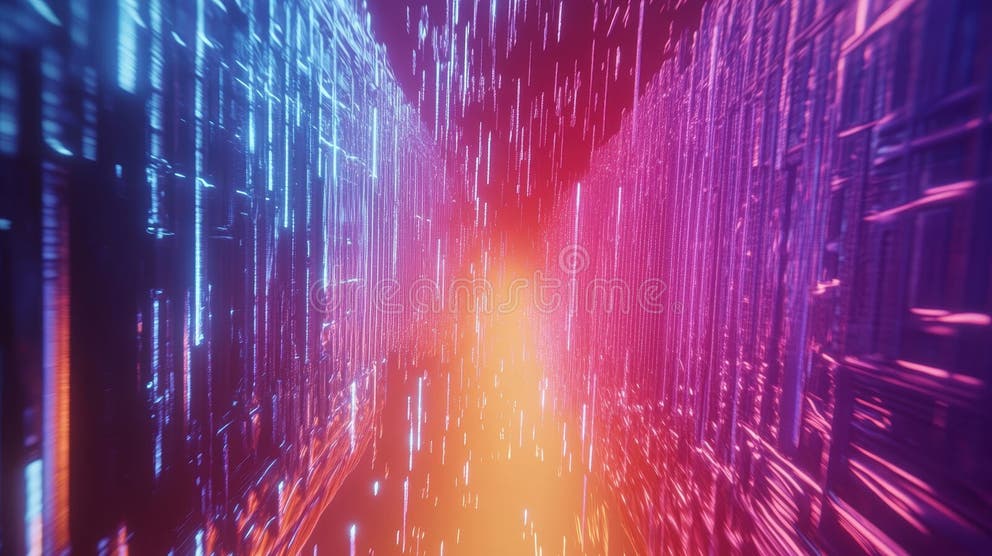 Dynamic Digital Lines on a Vivid Cyberspace Backdrop Representing Data ...