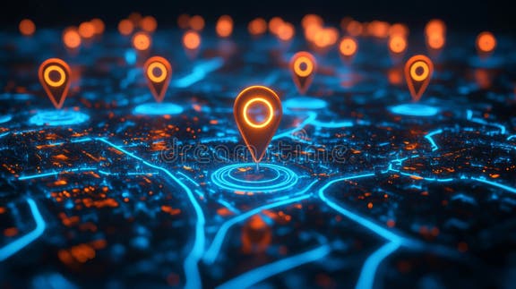 A Dynamic Digital Map Displaying Starting and Ending Points with a ...