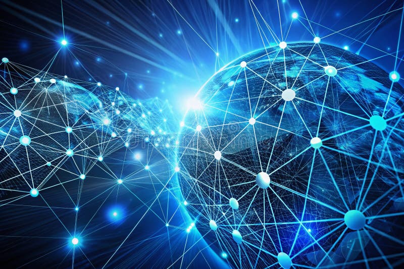 Dynamic Digital Network: Futuristic Blue Data Flow Visualizes ...