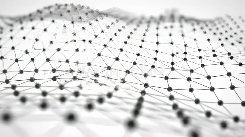 Dynamic Digital Network with Interconnected Black Points Symbolizing ...