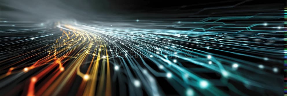 Dynamic Digital Pathways Illustrating Machine Thinking Patterns and Computational Processes in a ...