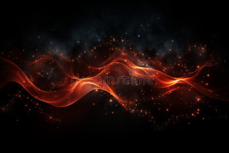 Dynamic Digital Red Particles Wave with Sparkling Shining Dots Stars ...