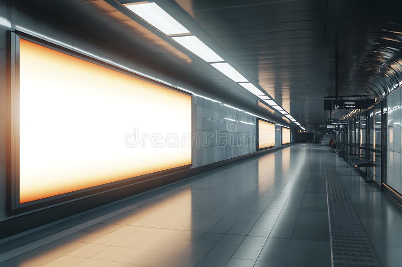 Dynamic Digital Screen Display in Modern Indoor Public Space Stock ...