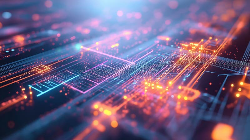 Dynamic Digital Tech Illustration Shows Intelligent Design Tools ...