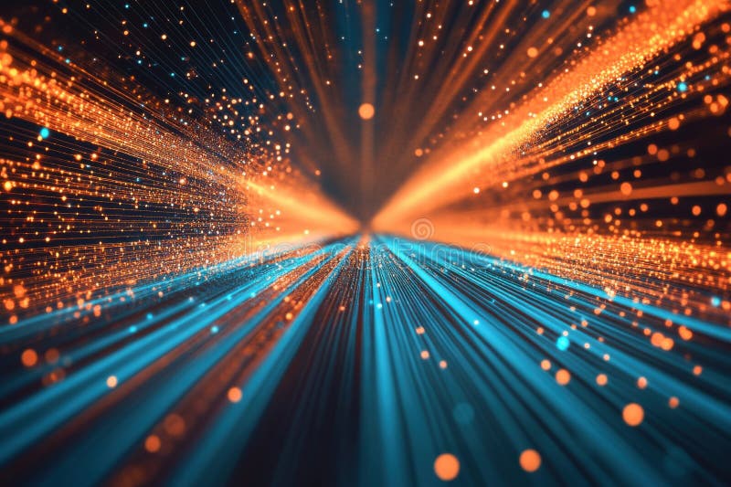 Dynamic Digital Technology Speed and Connectivity in Blue and Orange ...