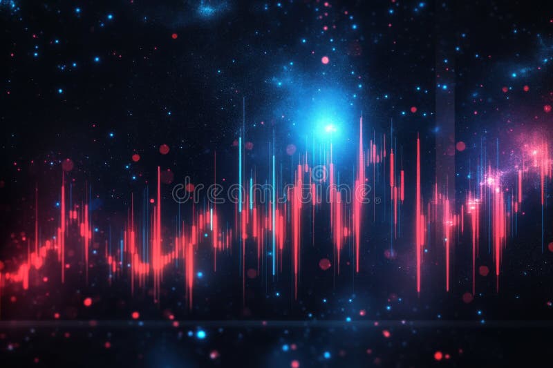 Dynamic Digital Trading Chart with Red and Blue Candlestick Patterns in ...