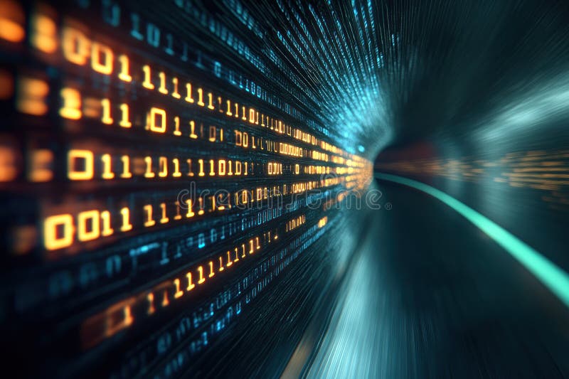 A Dynamic Digital Tunnel Filled with Binary Code Creates Futuristic ... A Dynamic Digital Tunnel Filled with Binary Code Creates Futuristic ...
