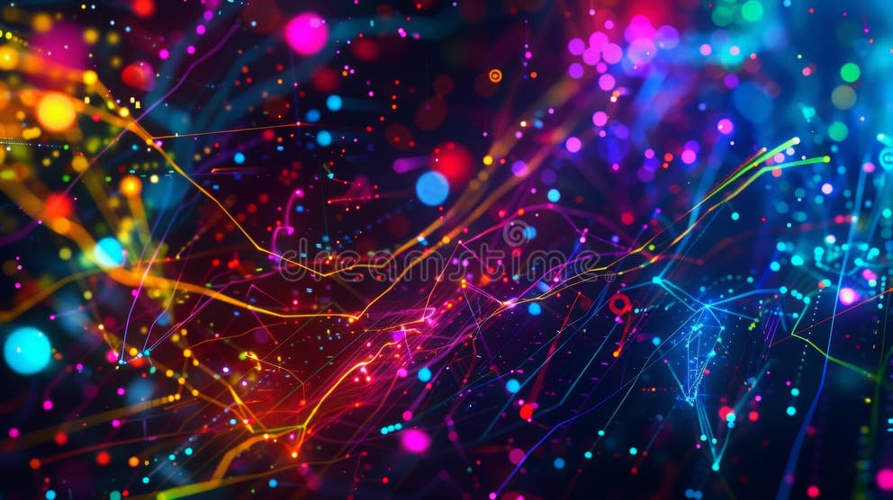 Dynamic Digital Visualization of Vibrant Circuits. Stock Photo - Image ...