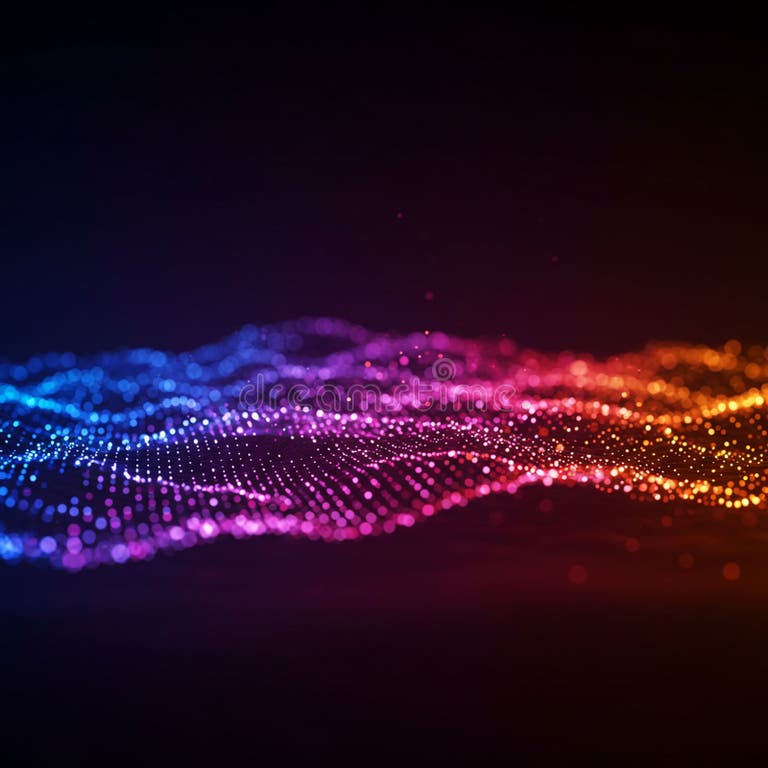 Dynamic Digital Wave of Interconnected Dots Creating a Futuristic ...