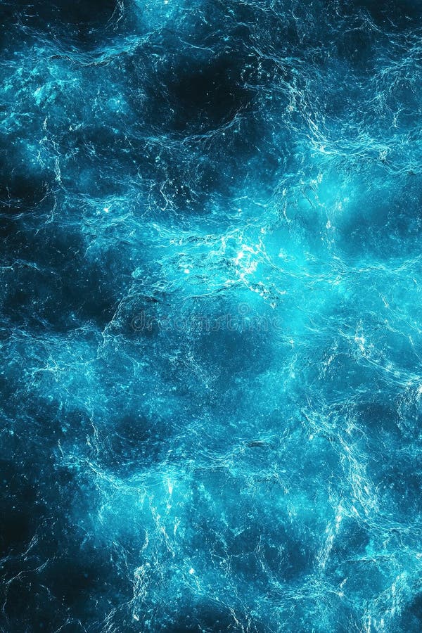 Dynamic Digital Waves in Blue and Teal Create a Futuristic Water ...