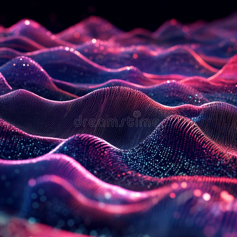 Dynamic Digital Waves Representing Data Flow and Structured Patterns in ...