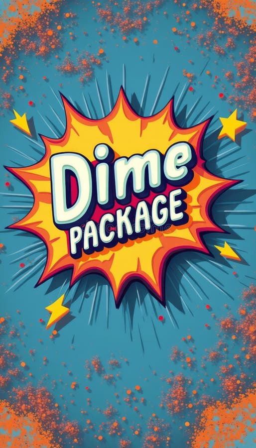 Dynamic Dime Package Graphic Bursting with Energy Stock Image - Image ...