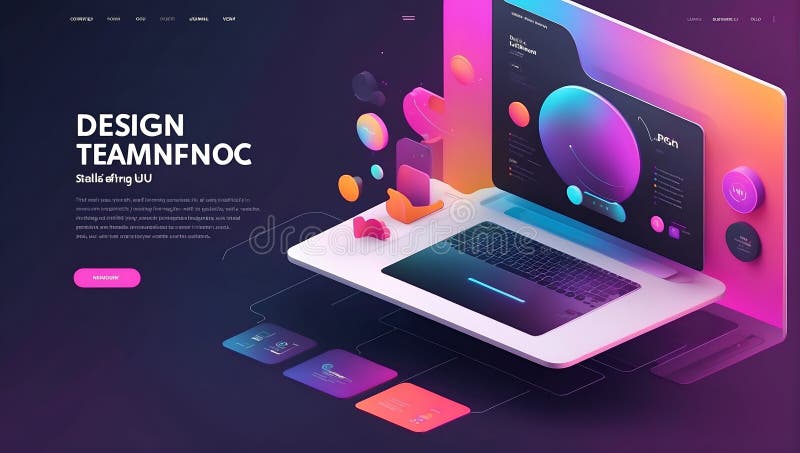 Dynamic Dimensions: Vector UI UX Excellence. AI Generate Stock Illustration - Illustration of ...