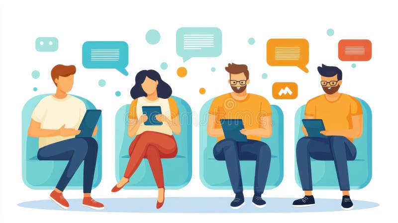 Dynamic Discussions among Young Professionals in a Modern Office Space ...