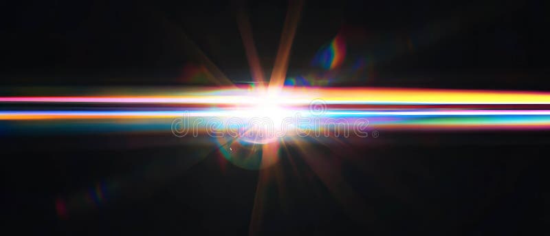 Dynamic Display of Animated Rainbow Light Flares Creating Energetic ...