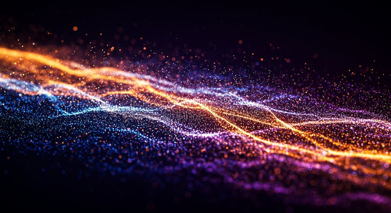 A Dynamic Display of Colorful Particles Resembling a Flow of Energy or ...