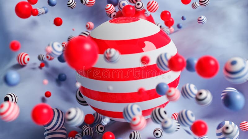 A Dynamic Display of Colorful Spheres in Motion with Vibrant Stripes ...