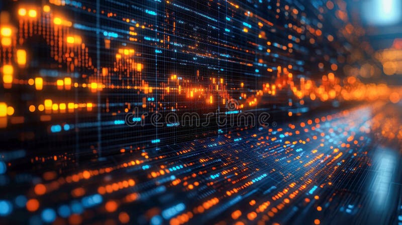 Dynamic Display Digital Financial Data Motion Abstract Technology ...