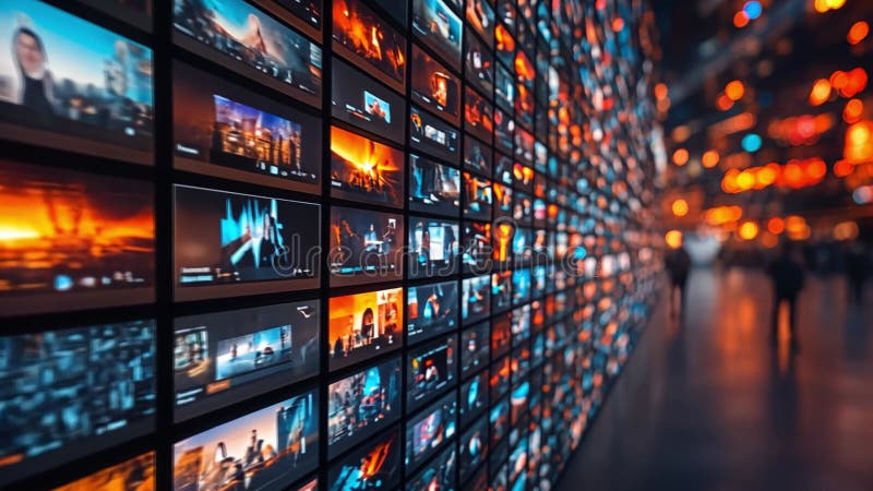 Dynamic Display of Digital Visuals in a Modern Urban Setting at Night ...