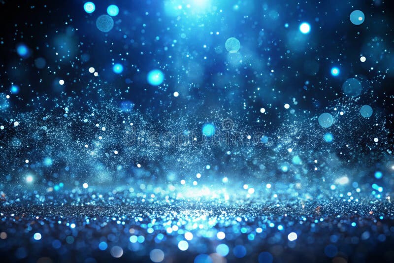 Glowing Particles and Shimmer Rain Floating on Dark Background Stock ...
