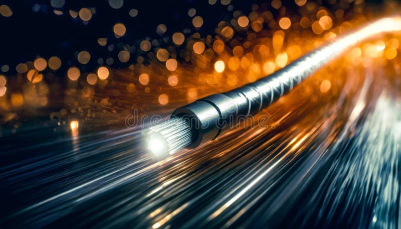 A Dynamic Display of Light from a Fiber Optic Cable with a Tech ...
