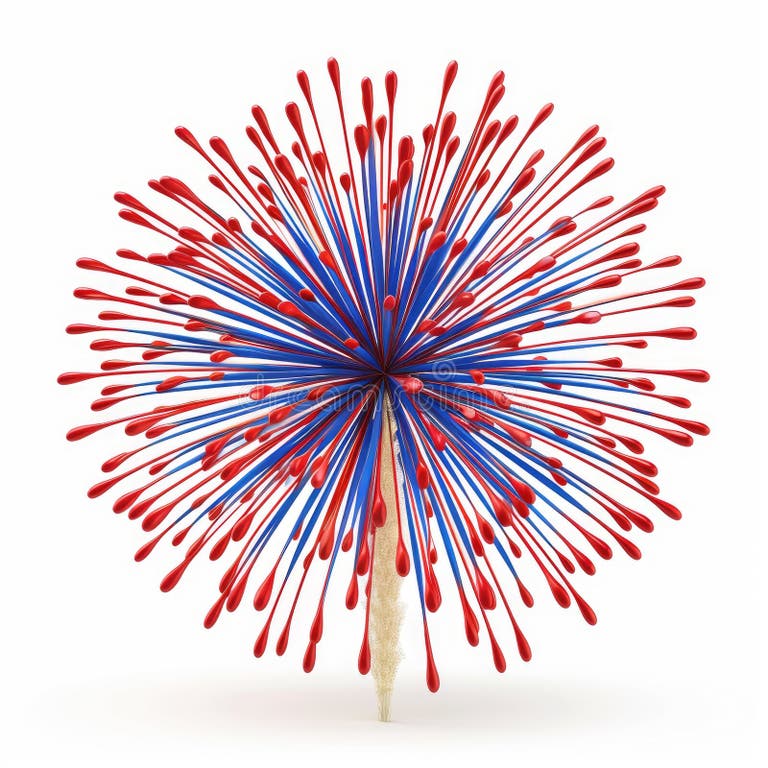 Abstract Red and Blue Explosion, Dynamic 3D Render Stock Illustration ...