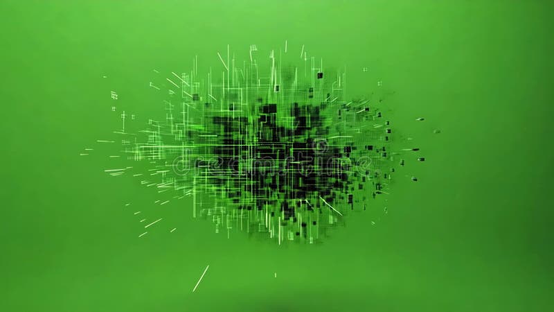 A Dynamic Display of Shapes Pulsating with Color Changes. Green Screen ...