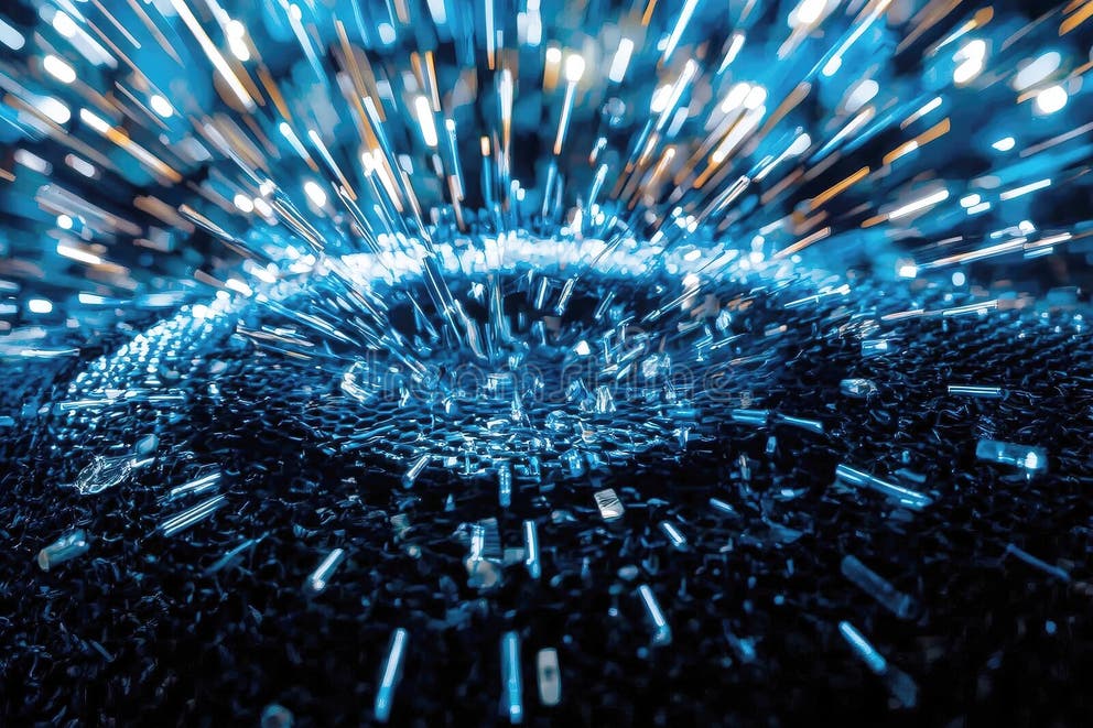 Dynamic Display of Shimmering Blue Light Reflections in a Dark Setting ...