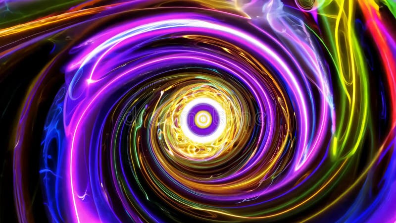 Colorful Abstract Swirl of Vibrant Lights Spiraling Around a Central ...