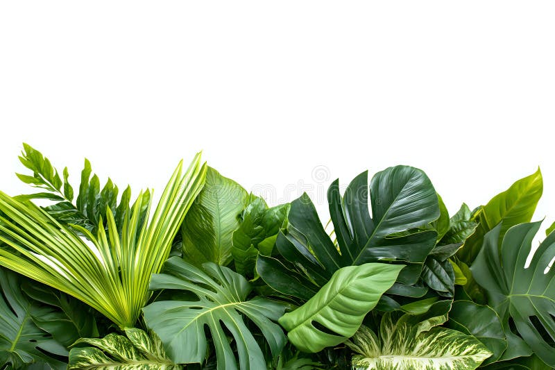 Dynamic Display of Tropical Leaves Creating a Natural Border with ... Dynamic Display of Tropical Leaves Creating a Natural Border with ...