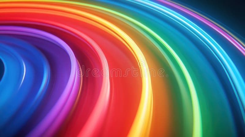 Vibrant Neon Rainbow Light Trails in Motion, AI Stock Photo - Image of ...