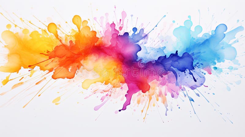 Vibrant Watercolor Explosion with Colorful Splashes for Creative Design ...