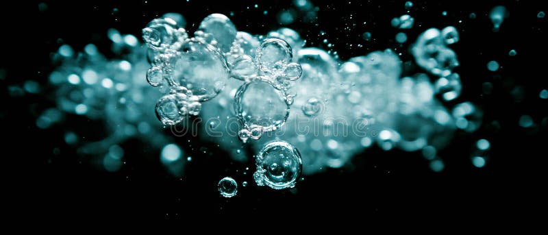 Dynamic Display of Water Bubbles Against a Striking Black Background ...