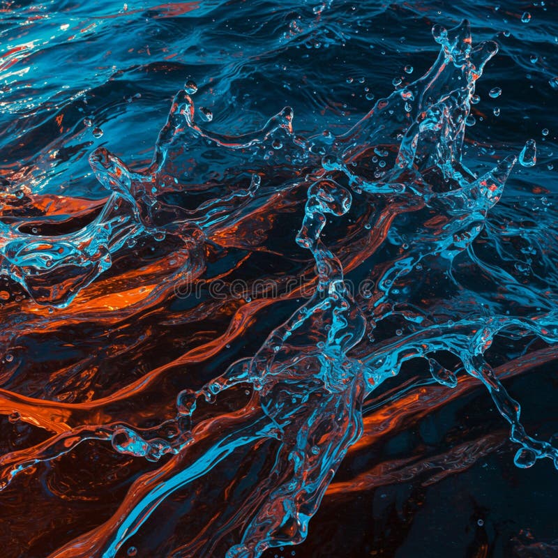 Dynamic Display of Water Splashes, Seemingly Captured Mid-motion ...