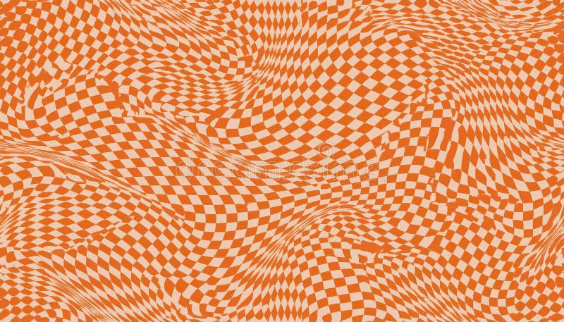 Striking Distorted Checkerboard Texture in Seamless Orange Liquid ...