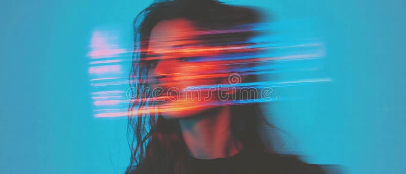 Glitch Effect Showcasing Chromatic Aberration with Vibrant Color Shifts ...