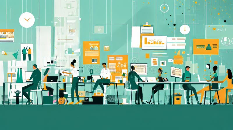 A Vibrant Team of Data Analysts Collaborates in a Modern Office ...